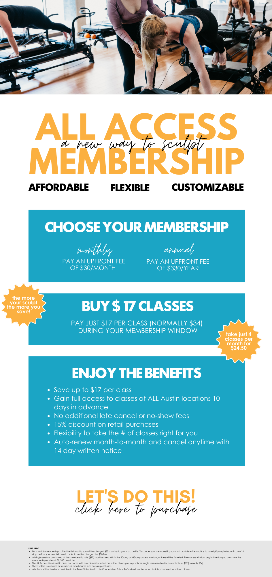 All Access Membership Pure Pilates Austin